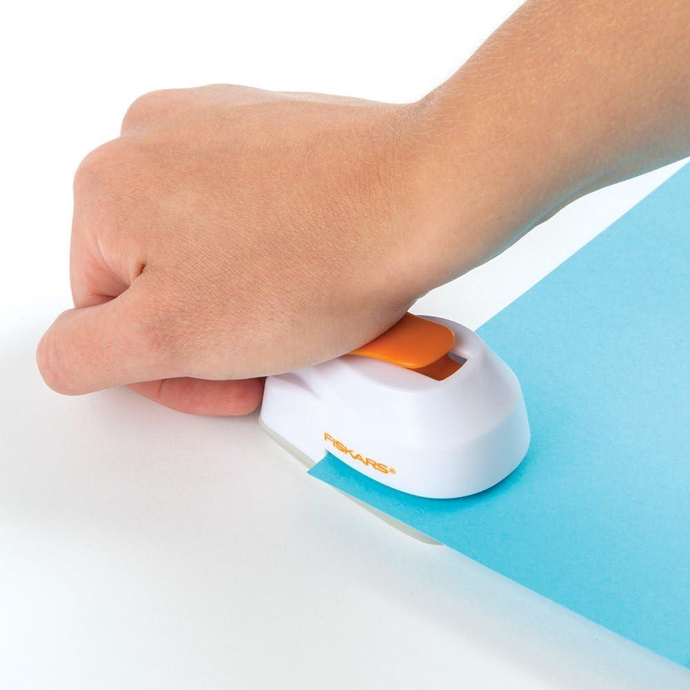 Fiskars Medium Lever Punch, Circle, Plastic, White/Orange(Stars) - Fiskars