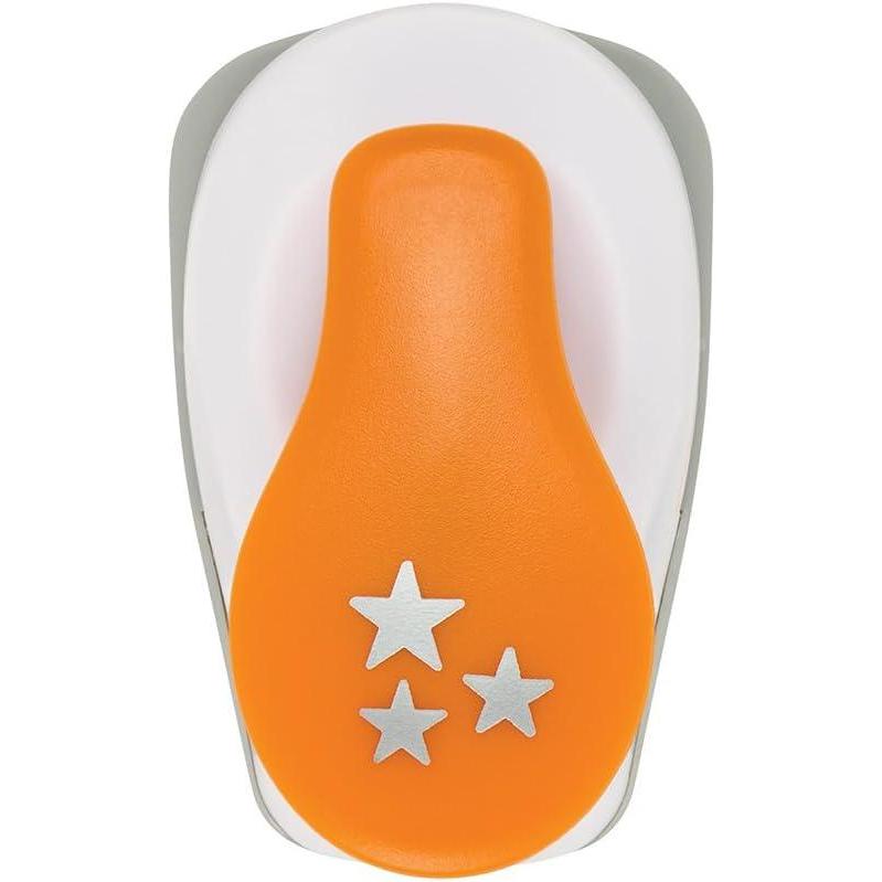 Fiskars Medium Lever Punch, Circle, Plastic, White/Orange(Stars) - Fiskars