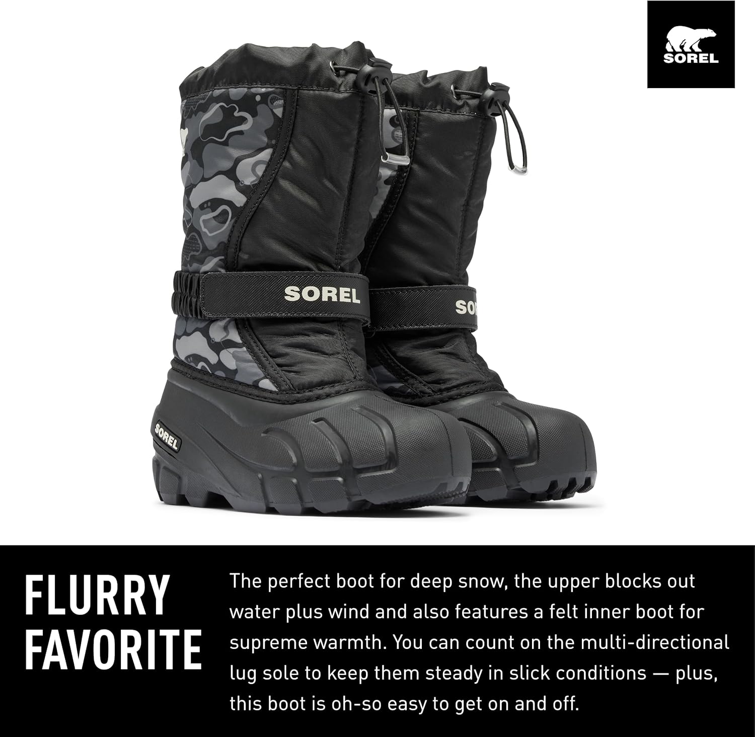 SOREL Children’s Flurry Boot(Black/Quarry) - Sorel Deals