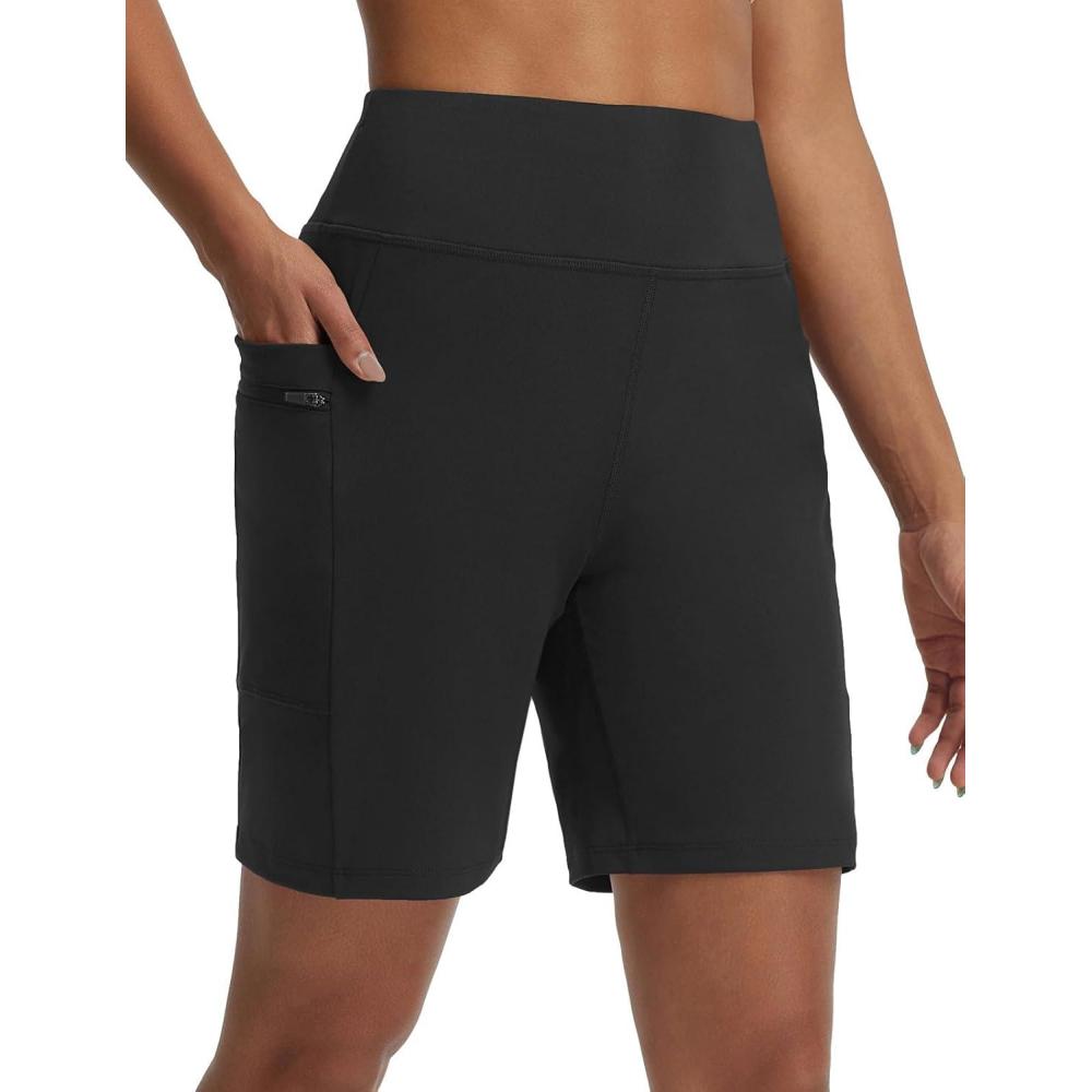 baleaf Women’s 7″ Athletic Running Shorts Bermuda Long Shorts High ...