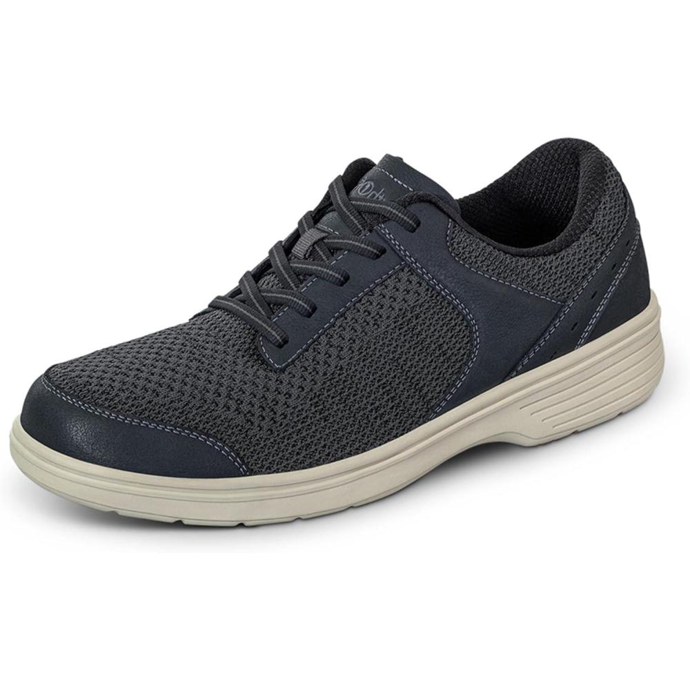 Orthofeet Men’s Orthopedic Knit Tabor Casual Shoes(Charcoal) - Orthofeet