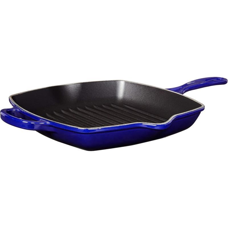 Le Creuset Enameled Cast Iron Signature Square Skillet Grill, 9.5 ...